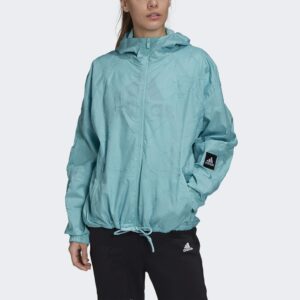 adidas women's w.n.d. jacket primeblue blue spirit small