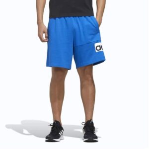 adidas men's color block shorts glory blue/white medium