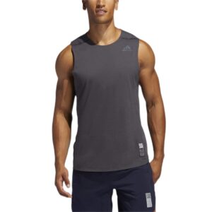 adidas men's primeblue singlet dgh solid gray small