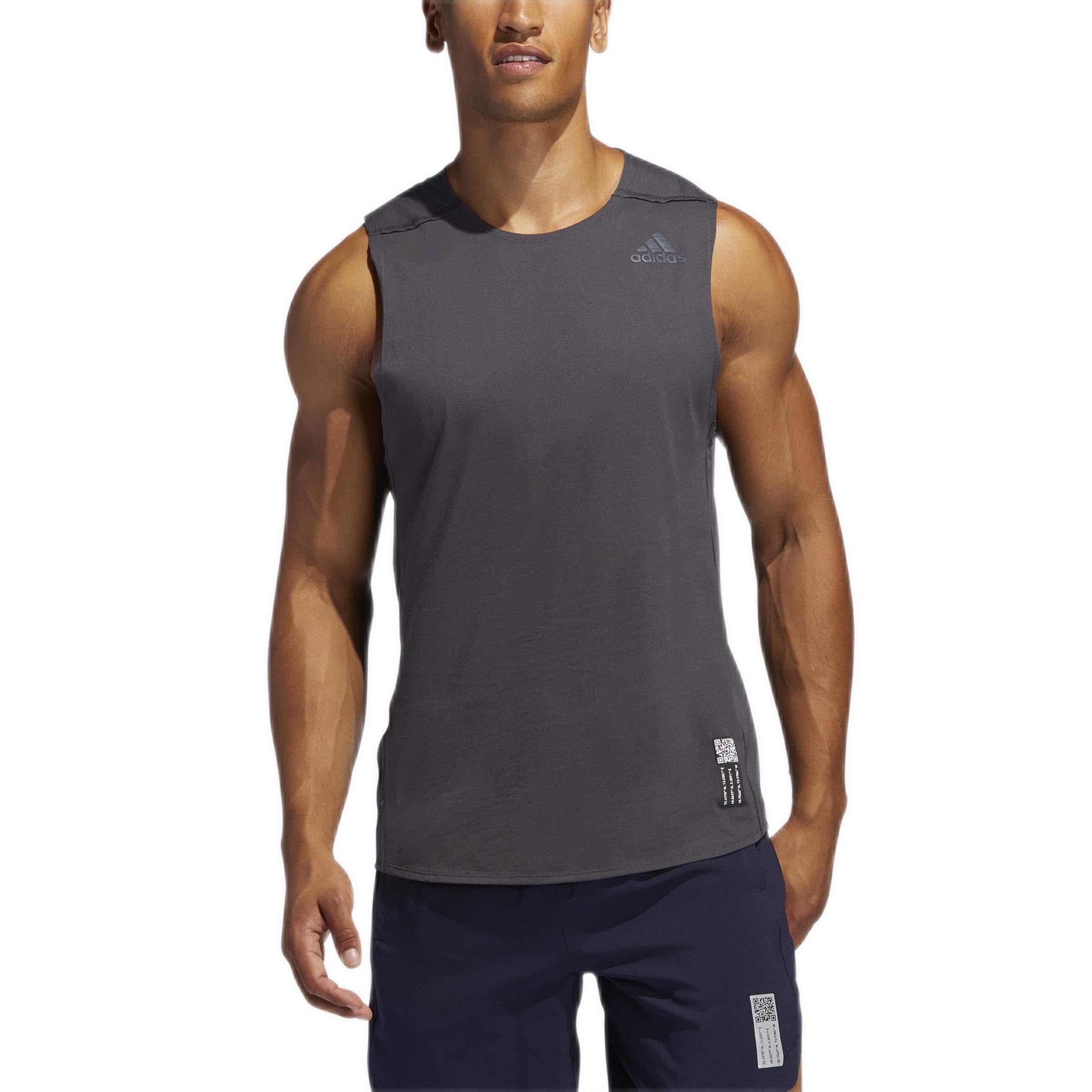 adidas Men's Primeblue Singlet Dgh Solid Gray Small