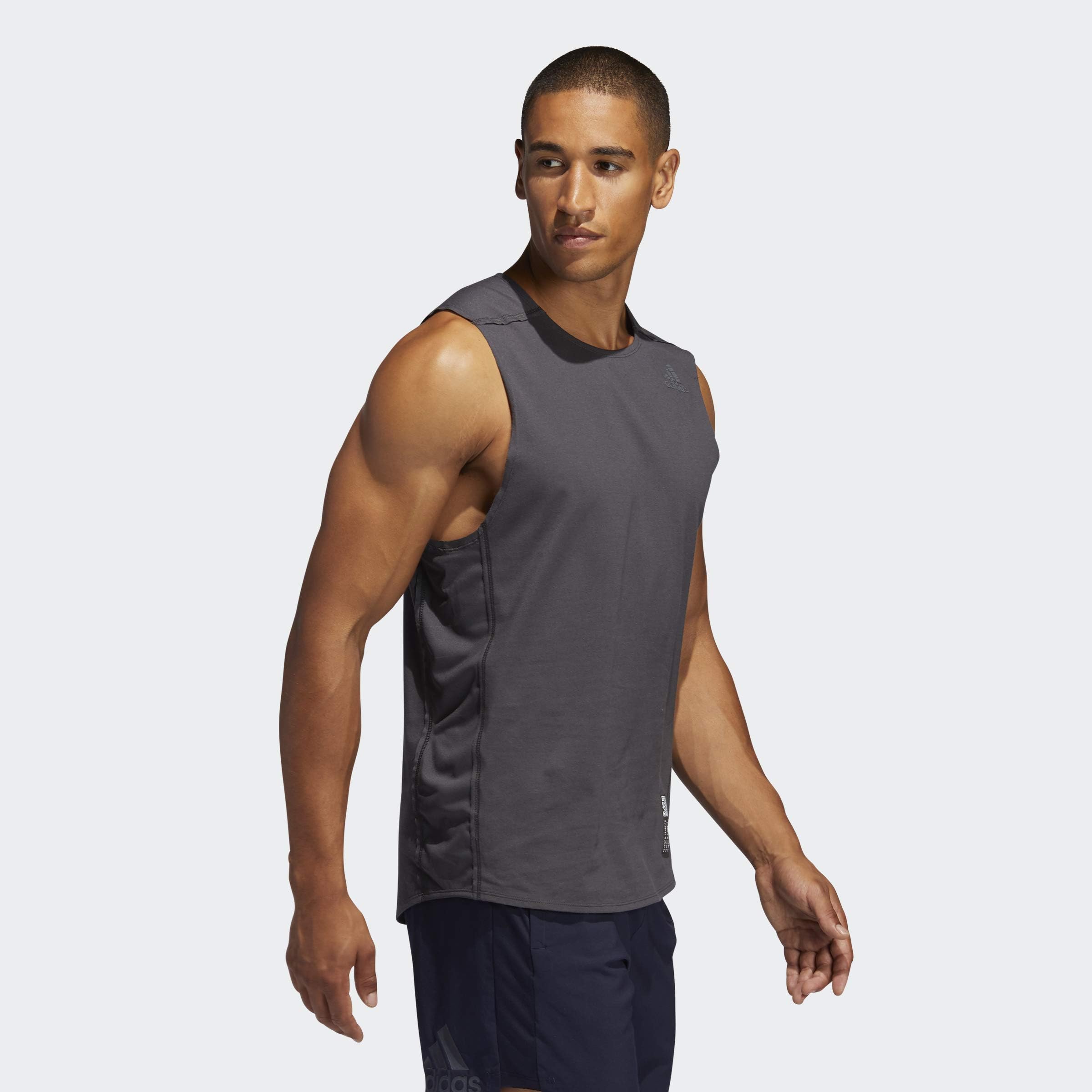 adidas Men's Primeblue Singlet Dgh Solid Gray Small