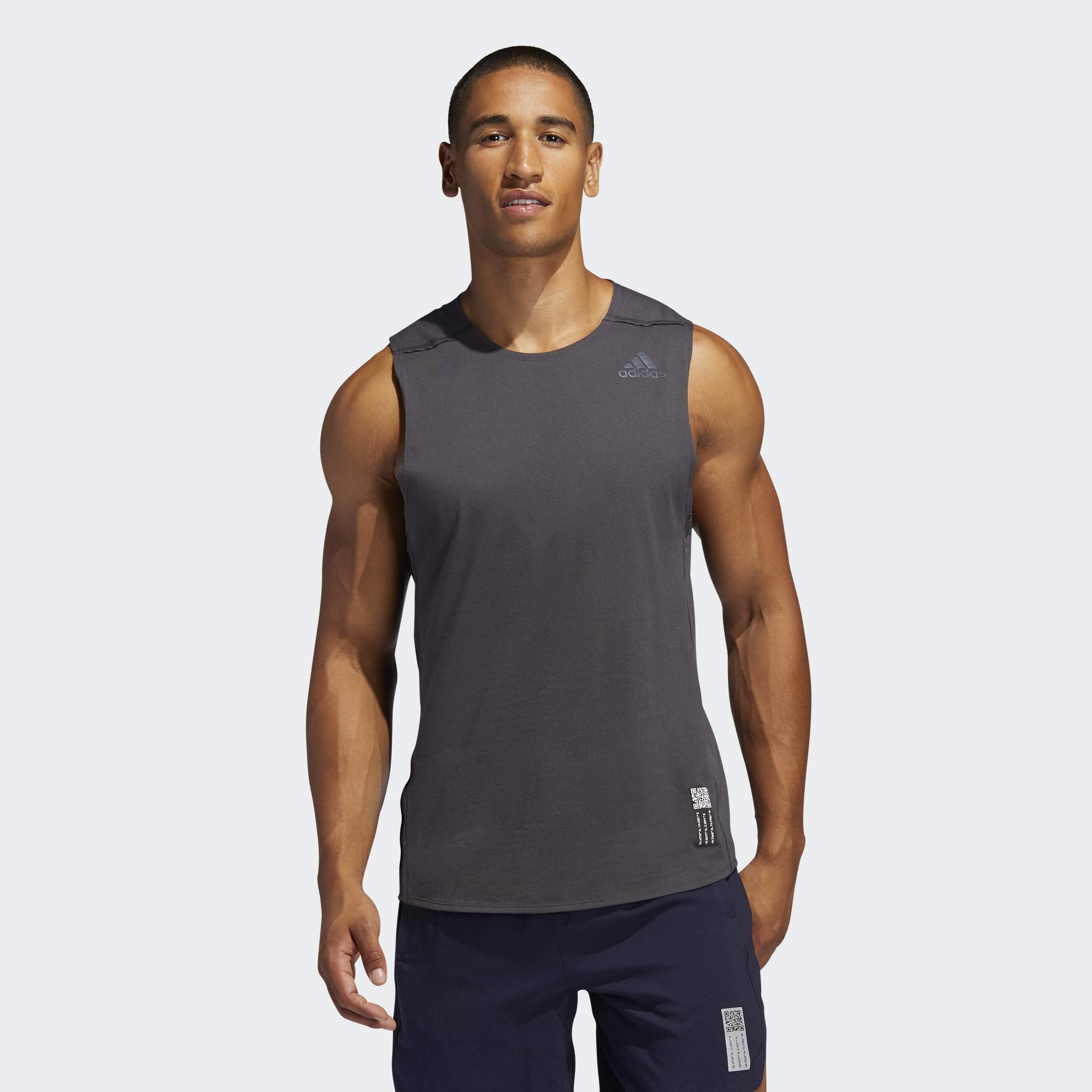 adidas Men's Primeblue Singlet Dgh Solid Gray Small