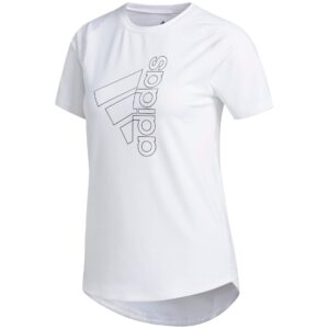 adidas womens tech badge of sport tee white/black small