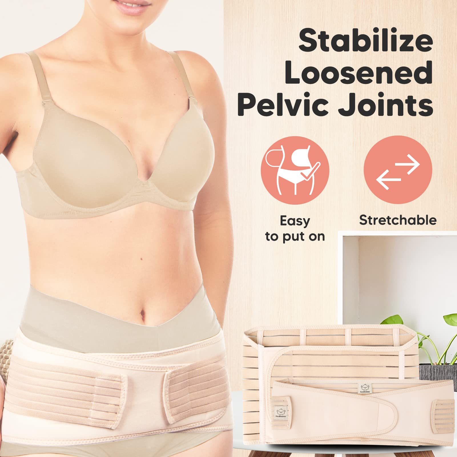 3 in 1 Postpartum Belly Support Recovery Wrap – Postpartum Belly Band, After Birth Brace, Slimming Girdles, Body Shaper Waist Shapewear, Post Surgery Pregnancy Belly Support Band (Classic Ivory, XL)