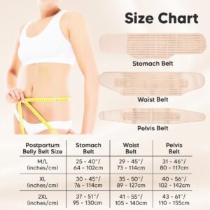 3 in 1 Postpartum Belly Support Recovery Wrap – Postpartum Belly Band, After Birth Brace, Slimming Girdles, Body Shaper Waist Shapewear, Post Surgery Pregnancy Belly Support Band (Classic Ivory, XL)