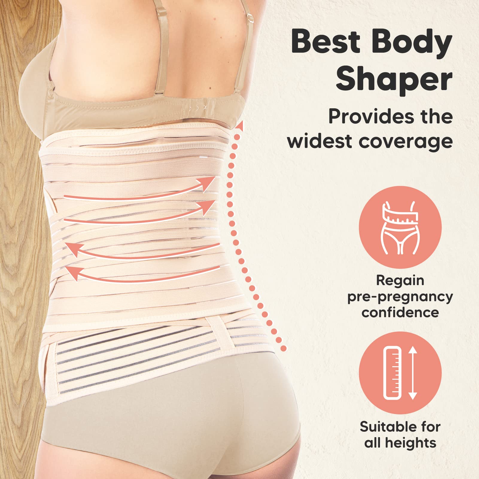 3 in 1 Postpartum Belly Support Recovery Wrap – Postpartum Belly Band, After Birth Brace, Slimming Girdles, Body Shaper Waist Shapewear, Post Surgery Pregnancy Belly Support Band (Classic Ivory, XL)