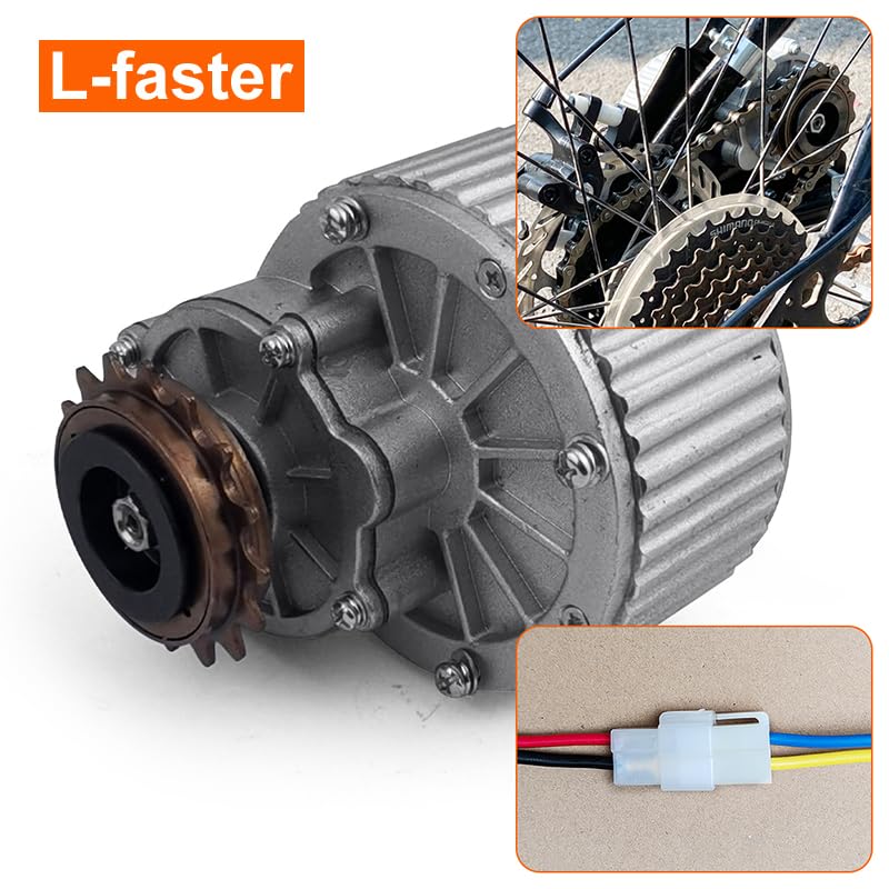 L-faster 24V36V 450W Bike Conversion Kit for Disc Brake Rotor Left Side Mounting Bicycle Motor Kit with Thumb Throttle (24V Thumb kit)