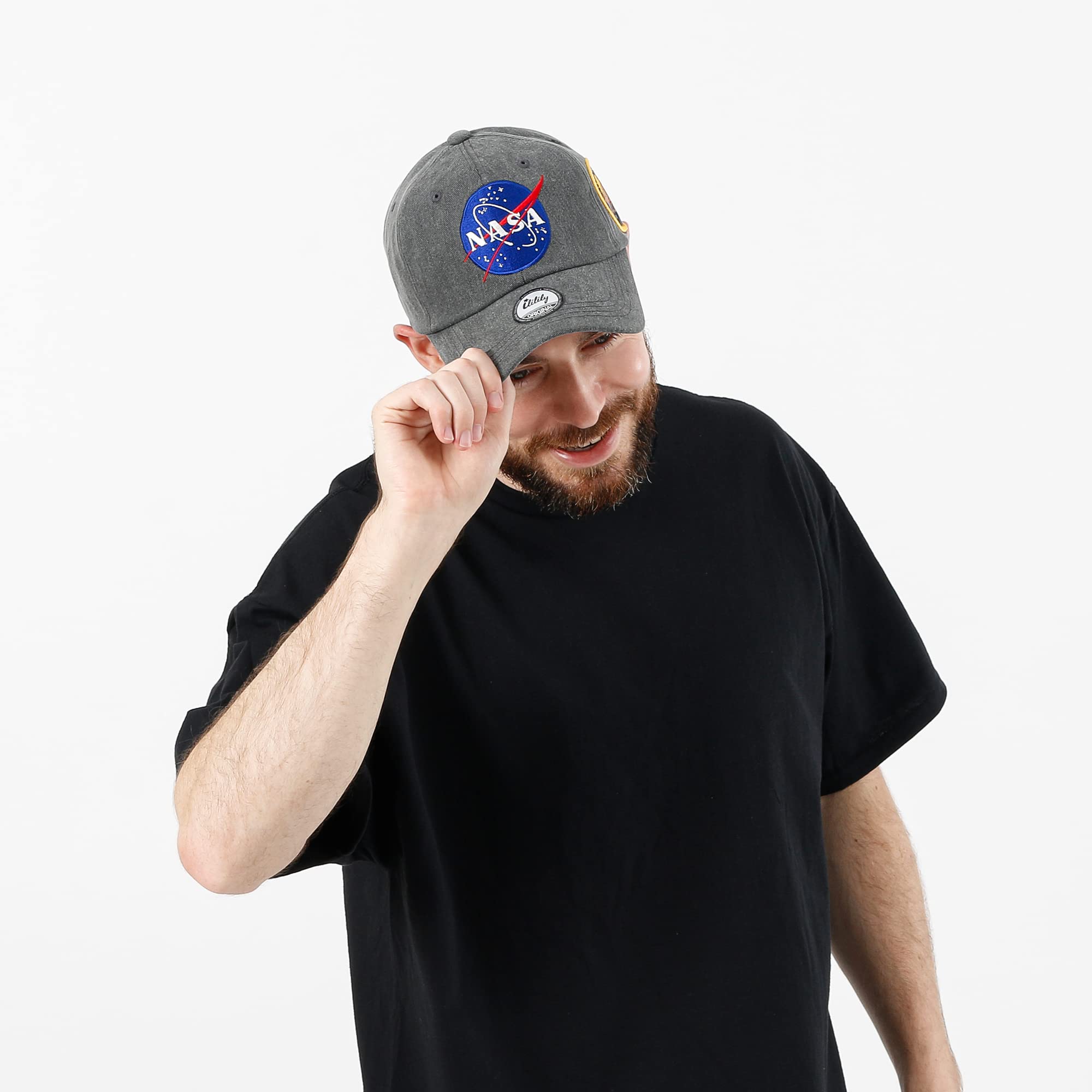 ililily Premium NASA Meatball Logo Embroidery Baseball Cap Apollo 1 Patch Hat (XL, Black)