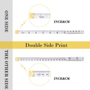 TTKLYN Tape Measure, Soft Tape Measure for Sewing Tailor Cloth Ruler, 120 Inches/300cm(Yellow) and 60 Inches/150cm(White) 2 Pack