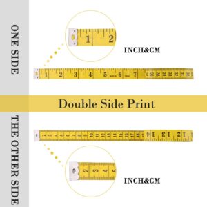 TTKLYN Tape Measure, Soft Tape Measure for Sewing Tailor Cloth Ruler, 120 Inches/300cm(Yellow) and 60 Inches/150cm(White) 2 Pack