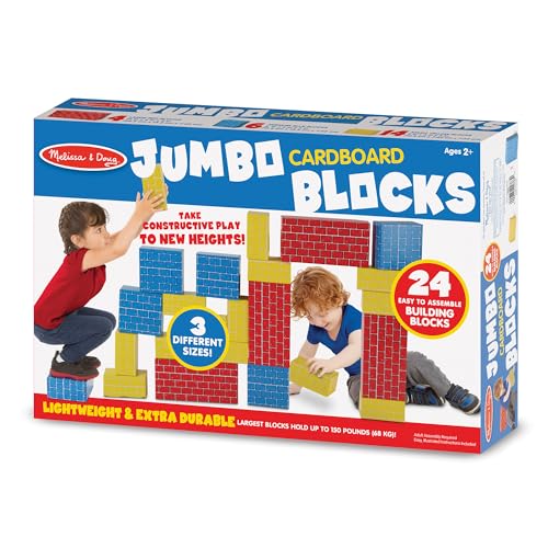 Melissa & Doug Deluxe Jumbo Cardboard Blocks (24 Pieces) - FSC Certified