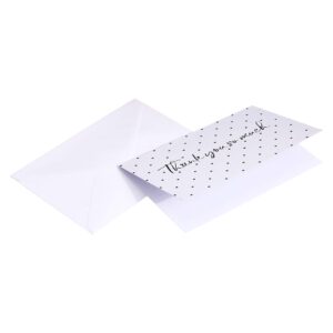 Amazon Basics Thank You Cards and Envelopes, 48 Count, Polka Dot and Stripe