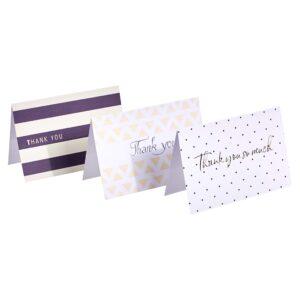 Amazon Basics Thank You Cards and Envelopes, 48 Count, Polka Dot and Stripe