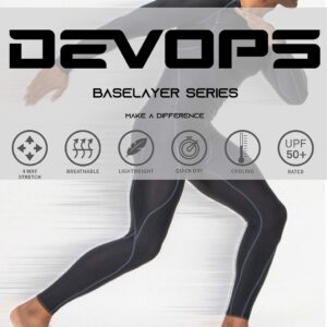 DEVOPS 3 Pack Men's Athletic Turtle Neck Long Sleeve Compression Shirts (Medium, White/White/White)