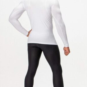 DEVOPS 3 Pack Men's Athletic Turtle Neck Long Sleeve Compression Shirts (Medium, White/White/White)