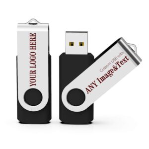 custom usb flash drive 16gb 25 pack wholesale bulk personalized usb thumb drives customized logo usb drive memory stick (16gb, 25pcs black)