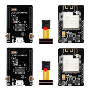 hiletgo 2pcs esp32-cam camera module esp32-s ov2640 2mp camera development board + micro usb to serial port ch340c 4.75v-5.25v wireless wifi bluetooth with tf card slot for arduino raspberry pi