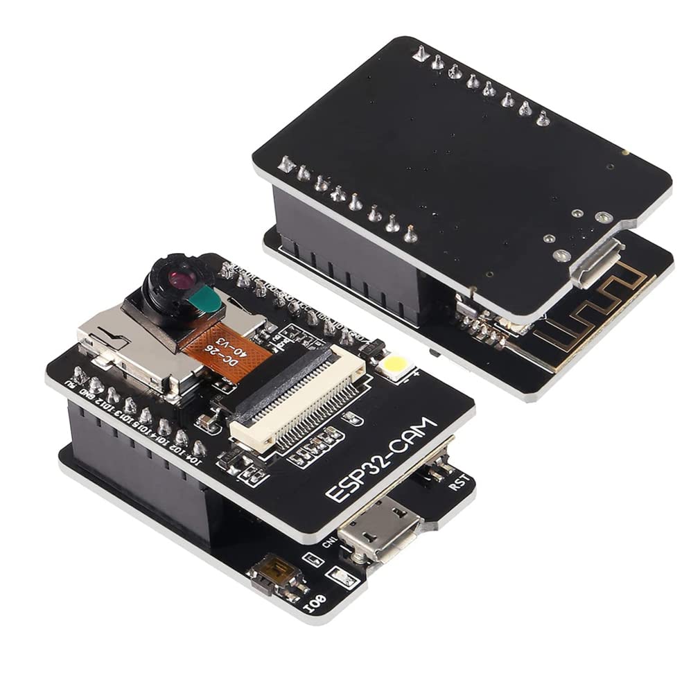 HiLetgo 2pcs ESP32-CAM Camera Module ESP32-S OV2640 2MP Camera Development Board + Micro USB to Serial Port CH340C 4.75V-5.25V Wireless WiFi Bluetooth with TF Card Slot for Arduino Raspberry Pi