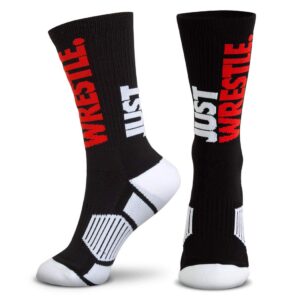 chalktalksports just wrestle woven mid-calf socks | black | size large