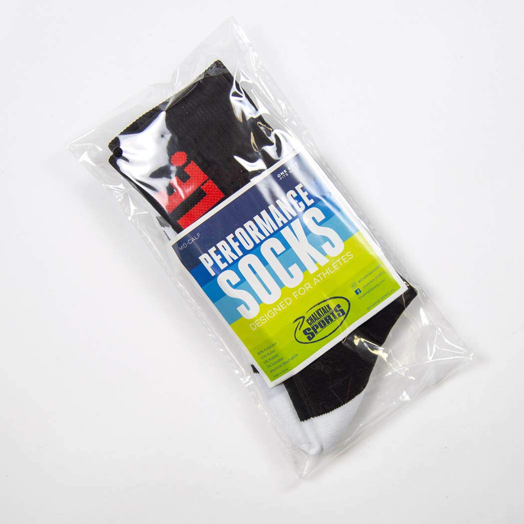 ChalkTalkSPORTS Just Wrestle Woven Mid-Calf Socks | Black | Size Large