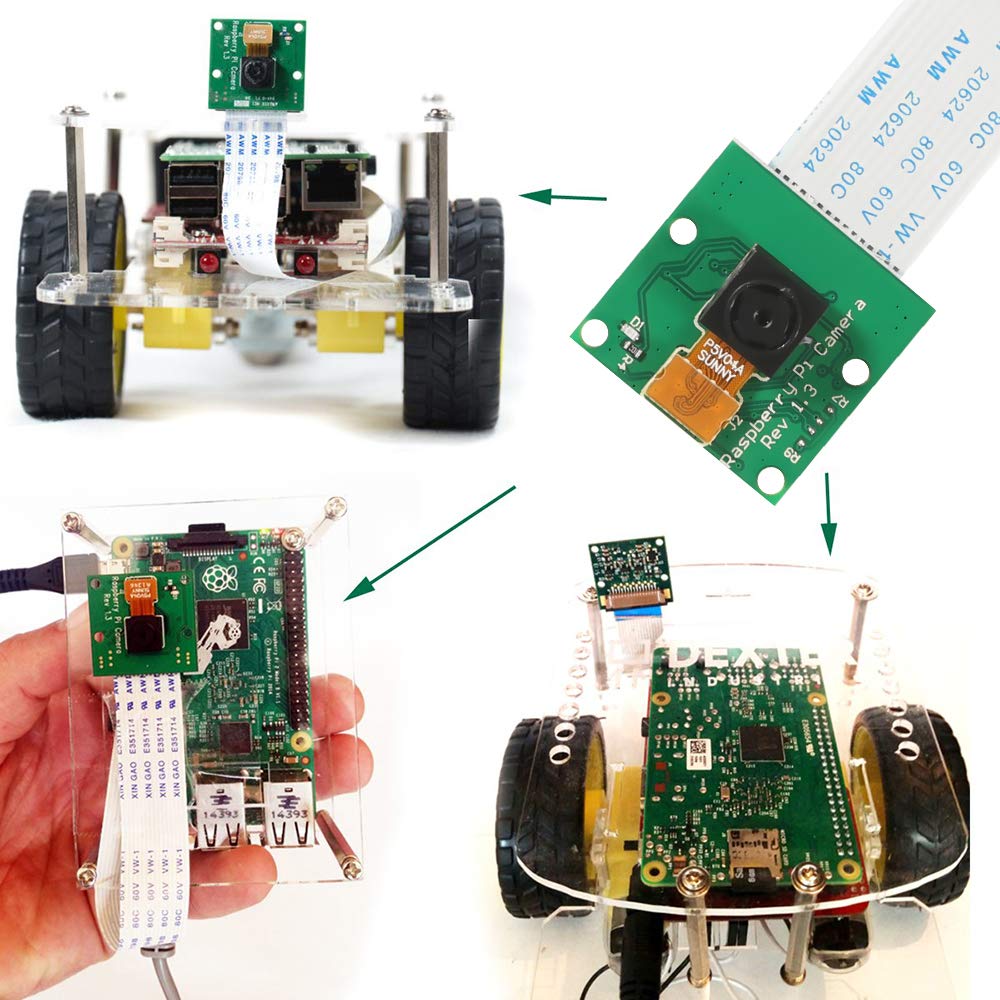 Aokin for Raspberry Pi Camera Module, 5MP 1080p with OV5647 Sensor Video Camera Module for Raspberry Pi Model A/B/B+, Pi 2, Raspberry Pi 3 3B+, Pi 4 and Pi Zero/Zero W with Flex Cable