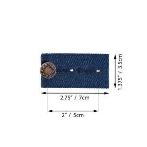 Waistband Extenders by Johnson & Smith | Button Extender for Pants | Denim Material | Pack of 3 Shades | Premium Metal Buttons | 2 Button Holes | Button Extender for Jeans