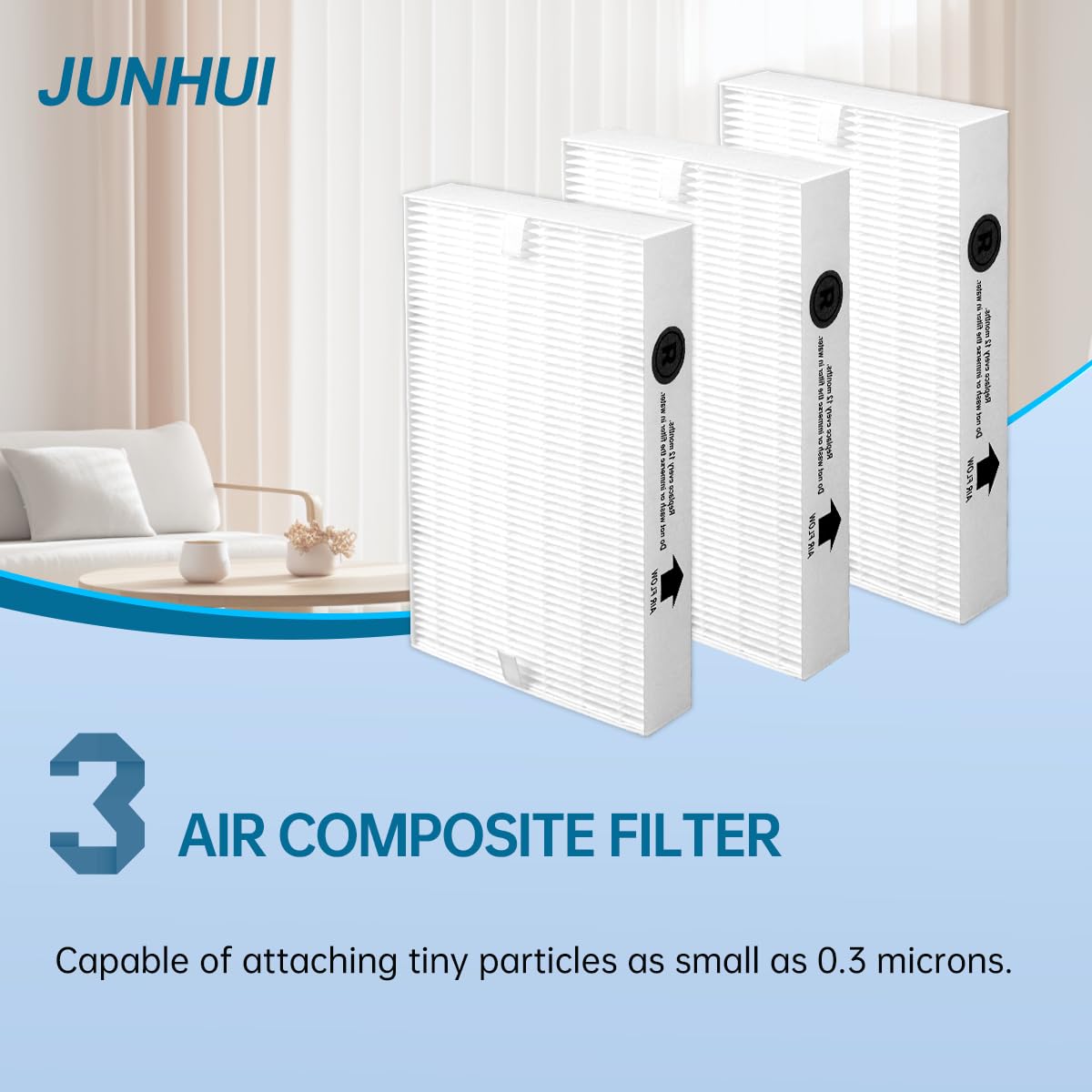 HPA300 Replacement Filters Compatible with Honeywell Filter R3 R2 R1 HRF-R3 HRF-R2 HRF-R1 HPA090 HPA094 HPA100 HPA101 HPA104 HPA200 HPA201 HA202 HPA204 HPA304.3Pcs True HEPA Filters