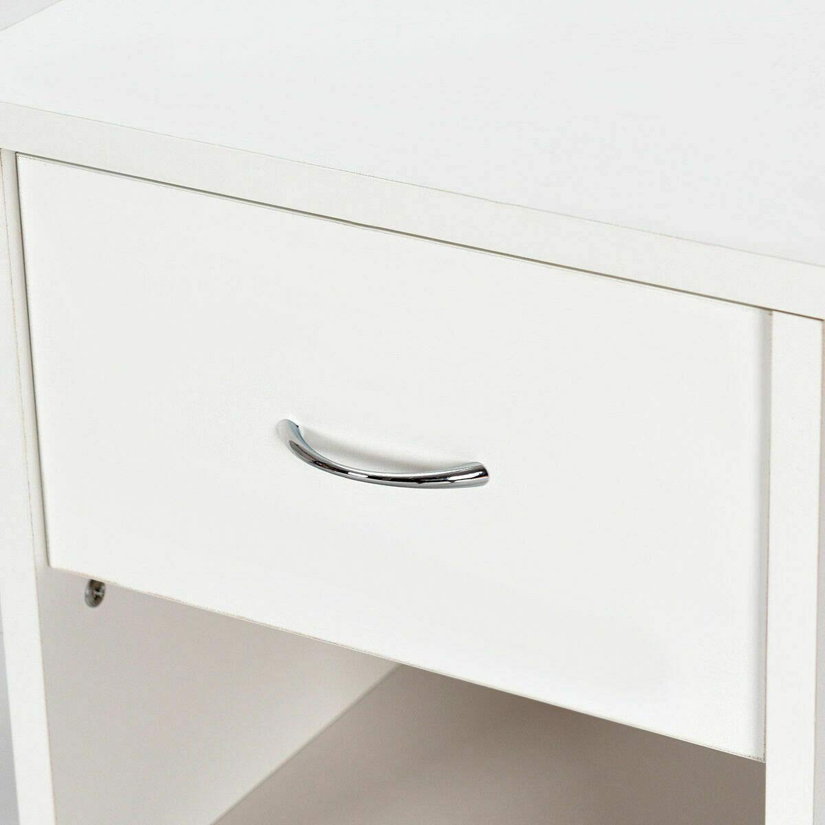 White Computer Desk PC Laptop Table with Drawer and Shelf Home Office Furniture