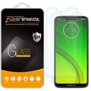 supershieldz (2 pack) designed for motorola (moto g7 power) tempered glass screen protector, 0.33mm, anti scratch, bubble free