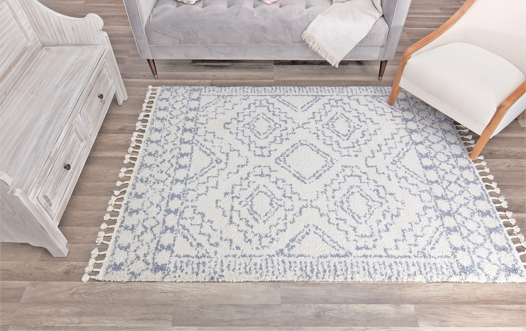 CosmoLiving by Cosmopolitan Reggia Area Rug, Linen White