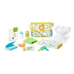 Melissa & Doug Mine to Love Travel Time Play Set for Dolls with Diaper Bag, Bottle, Sunscreen, More (17 pcs) - Baby Doll Accessories, For Kids Ages 3+