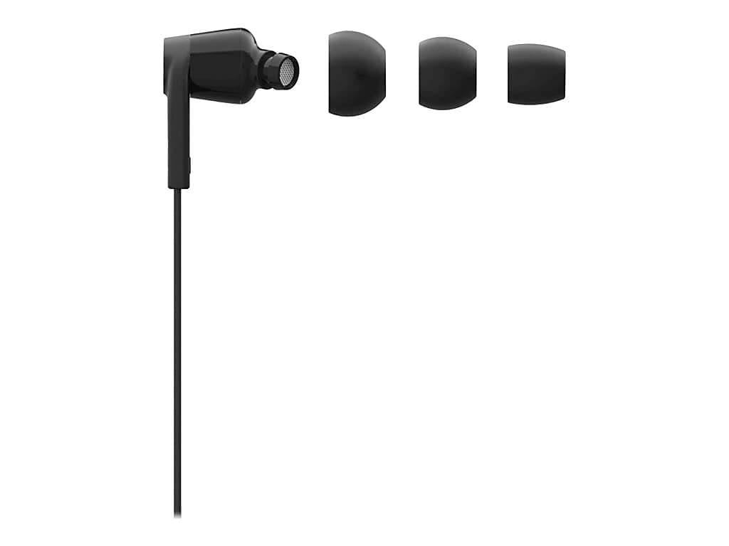 Belkin SoundForm Headphones - Wired In-Ear Earphones With Microphone- iPhone Headphones - Apple Wired Earbuds For iPhones & iPads With Lightning Connector (Black)