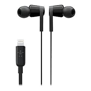 Belkin SoundForm Headphones - Wired In-Ear Earphones With Microphone- iPhone Headphones - Apple Wired Earbuds For iPhones & iPads With Lightning Connector (Black)