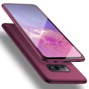 x-level galaxy s10e slim fit tpu case - ultra-thin matte finish, soft bumper cover, wine red