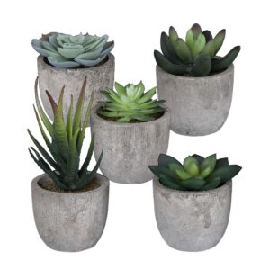 set of 5 succulents fake plants bedroom aesthetic small fake plants bathroom - mini fake plants decor for office desk decor - tiny realistic fake succulent plants artificial potted set cute decoration