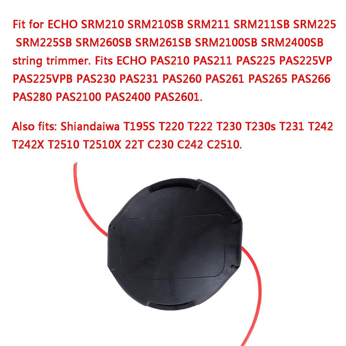 SRM 225 Trimmer Head for Echo Speed-Feed 400 Bump Trimmer Head Wear Cap Spool Cover and Trimmer Head Spring Replace SRM210 SRM210SB SRM211 SRM211SB SRM225SB SRM260SB String Trimmer (Updated)