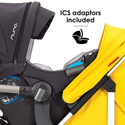 Diono Flexa Umbrella Stroller from Infant to Toddler, Freestanding Slim Fold, Lightweight Umbrella Stroller with Canopy, XL Storage Basket, Yellow Sulphur