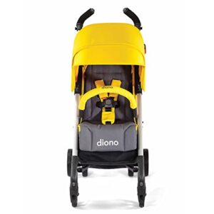 Diono Flexa Umbrella Stroller from Infant to Toddler, Freestanding Slim Fold, Lightweight Umbrella Stroller with Canopy, XL Storage Basket, Yellow Sulphur