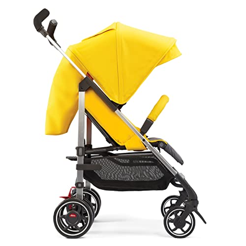 Diono Flexa Umbrella Stroller from Infant to Toddler, Freestanding Slim Fold, Lightweight Umbrella Stroller with Canopy, XL Storage Basket, Yellow Sulphur