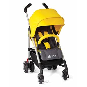 Diono Flexa Umbrella Stroller from Infant to Toddler, Freestanding Slim Fold, Lightweight Umbrella Stroller with Canopy, XL Storage Basket, Yellow Sulphur