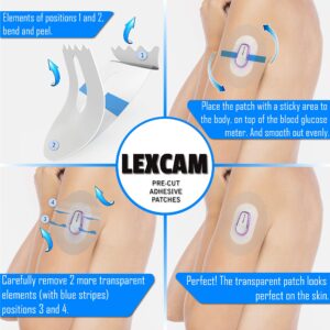 Lexcam Adhesive Patches Pre-Cut for Omnipod 5, Dash – Pack of 25 – Waterproof, Transparent Overpatches for Tubeless, automated Pump, Sensor is NOT Included