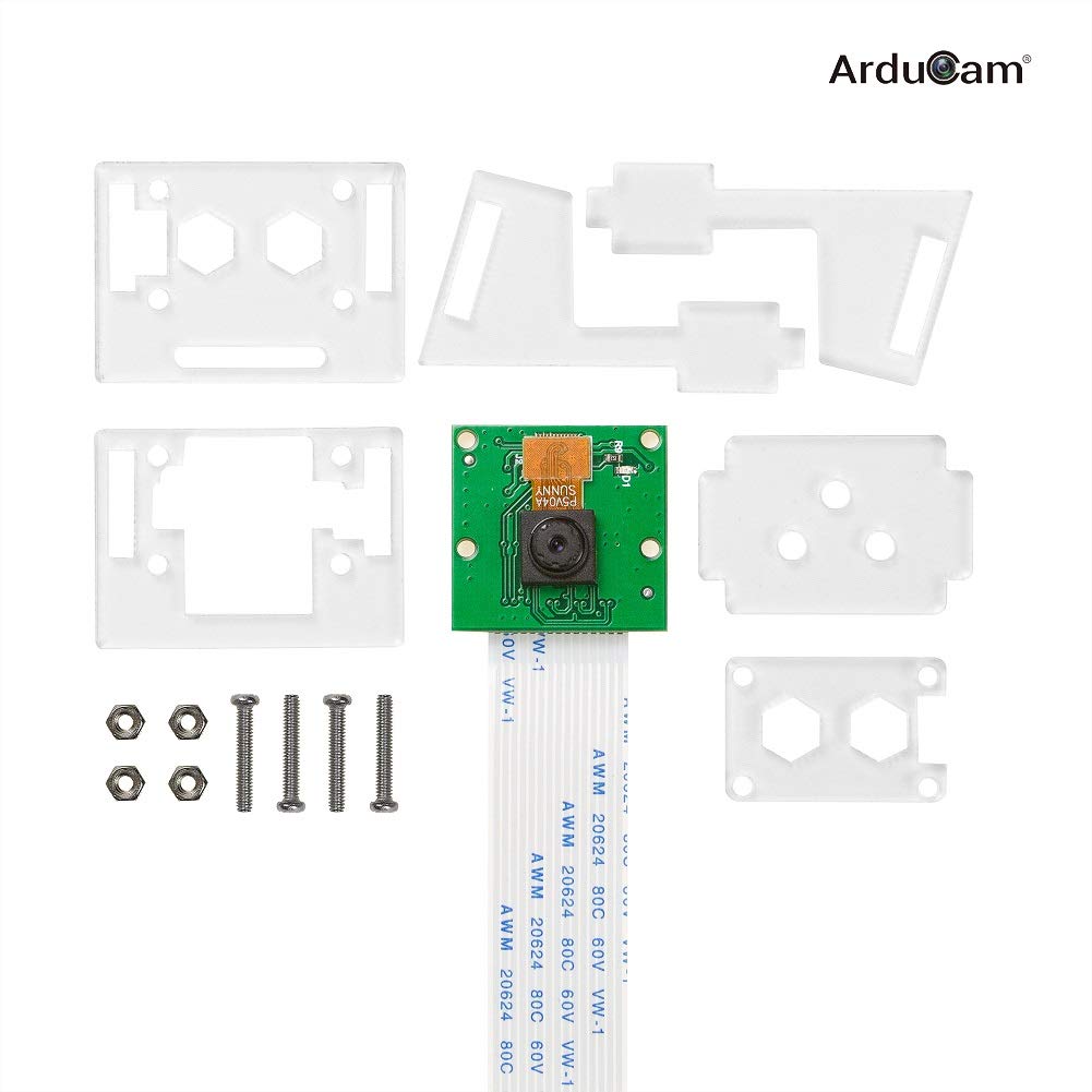 Arducam for Raspberry Pi Camera Module with Case, 5MP 1080P for Raspberry Pi 5, 4, 3/3B+ and More