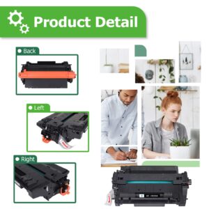 Aztech Compatible Toner Cartridge Replacement for HP 55A CE255A 55X CE255X P3015 P3015dn P3015x Pro 500 MFP M521dn M521dw M521 M525 Printer Ink (Black, 2-Pack)