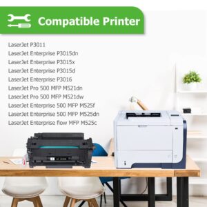 Aztech Compatible Toner Cartridge Replacement for HP 55A CE255A 55X CE255X P3015 P3015dn P3015x Pro 500 MFP M521dn M521dw M521 M525 Printer Ink (Black, 2-Pack)