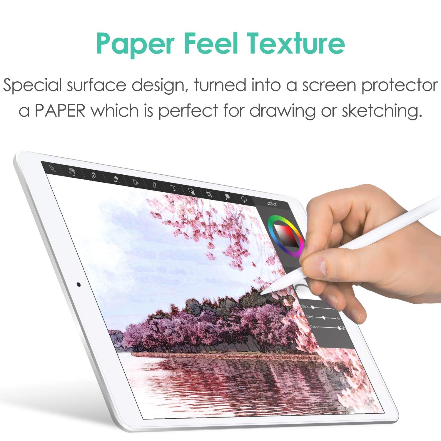 ELECOM Pencil-Feel Screen Protector Compatible with iPad Air 3 (10.5inch 2019), iPad Pro 10.5 (2017), Designed for Drawing, Anti-Glare Scratch-Resistant,Japan-Made *Smoothness 100*(TB-A19MFLAPLL)