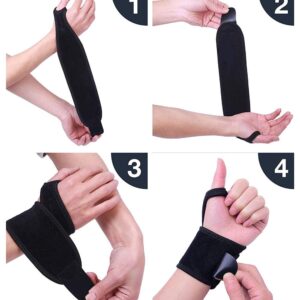 Ovyuzhen Wrist Support Brace Sports Exercise Training Hand Protector Neoprene Wrist Wraps with Thumb Loops -Suitable for Both Right and Left Hands