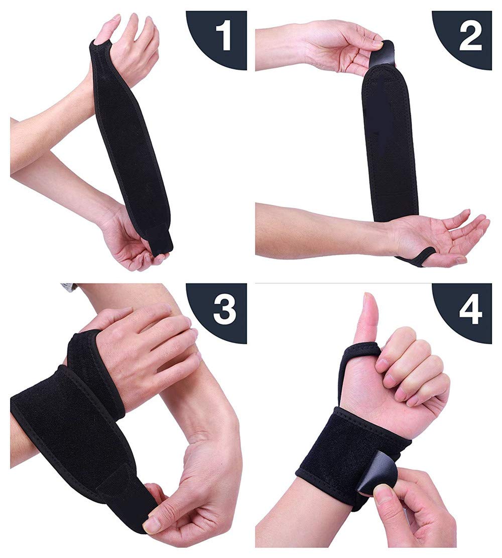 Ovyuzhen Wrist Support Brace Sports Exercise Training Hand Protector Neoprene Wrist Wraps with Thumb Loops -Suitable for Both Right and Left Hands