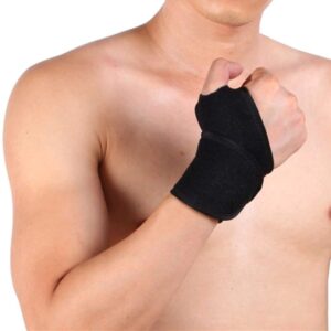 Ovyuzhen Wrist Support Brace Sports Exercise Training Hand Protector Neoprene Wrist Wraps with Thumb Loops -Suitable for Both Right and Left Hands