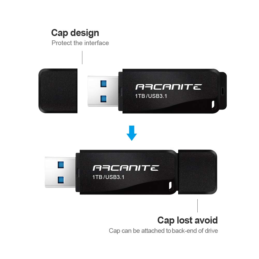 ARCANITE 1TB USB 3.1 Flash Drive - Optimal Read speeds up to 400 MB/s, Write speeds up to 200 MB/s (AK581T)