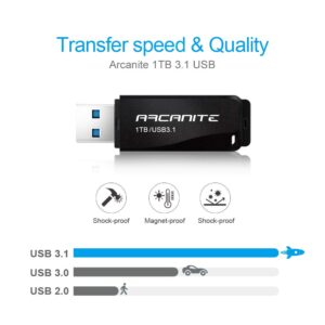 ARCANITE 1TB USB 3.1 Flash Drive - Optimal Read speeds up to 400 MB/s, Write speeds up to 200 MB/s (AK581T)